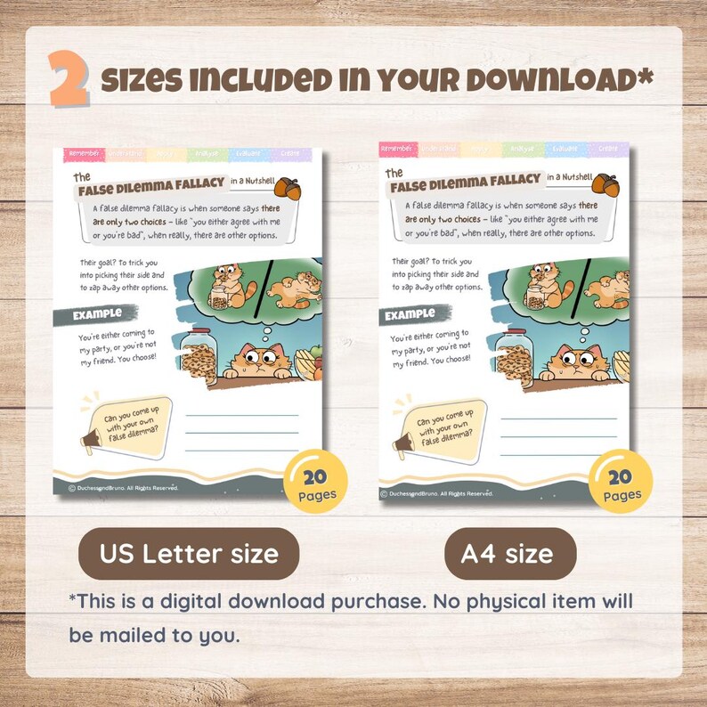False Dilemma Fallacy Activity Pack: Fun Critical Thinking and ...