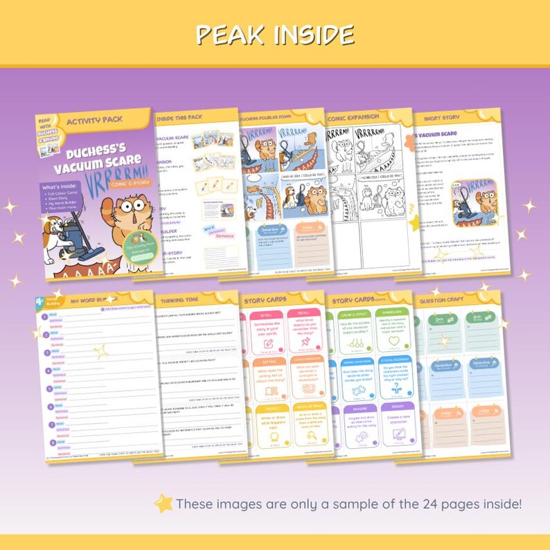 Duchess's Vacuum Scare Fun Activity Pack, Comprehension Questions ...