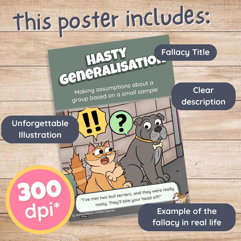 Hasty Generalisation Fallacy Poster to Develop Critical Thinking Skills - Etsy