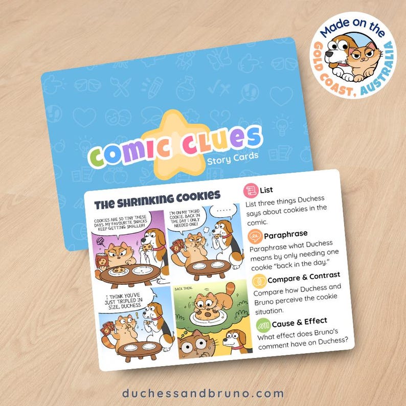 Comprehension Comic Story Cards for Building Understanding, Writing and ...