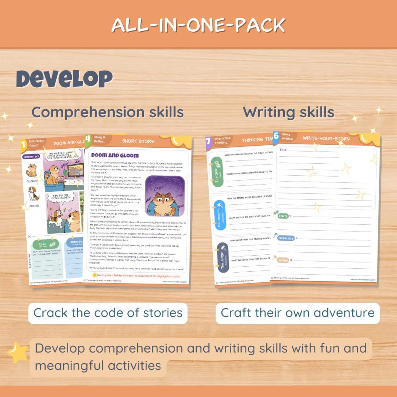 Doom and Gloom Activity Pack: Fun Printable Worksheets, Comprehension ...