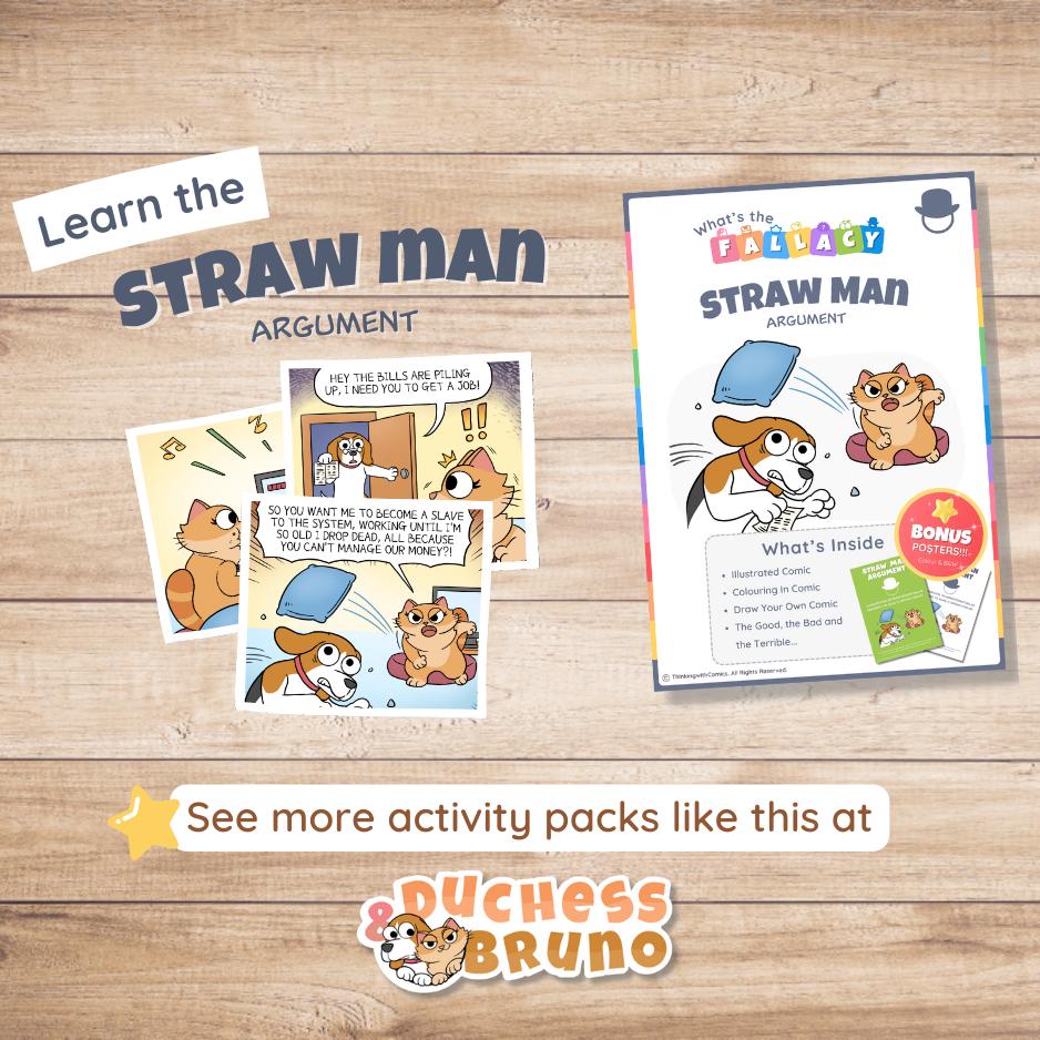 Straw Man Argument Fallacy Activity Pack: Fun Critical Thinking ...