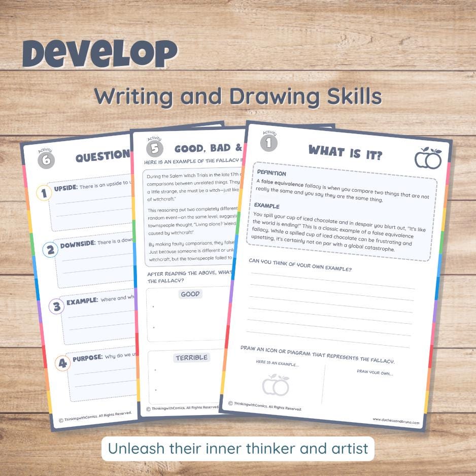 False Equivalence Fallacy Activity Pack: Critical Thinking Worksheets ...