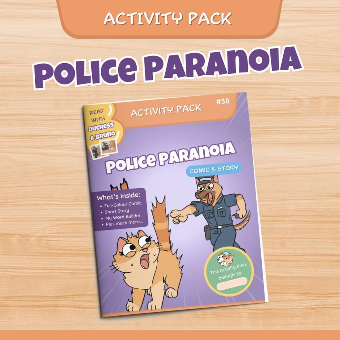 Police Paranoia Activity Pack: Fun Printable Worksheets, Comprehension ...