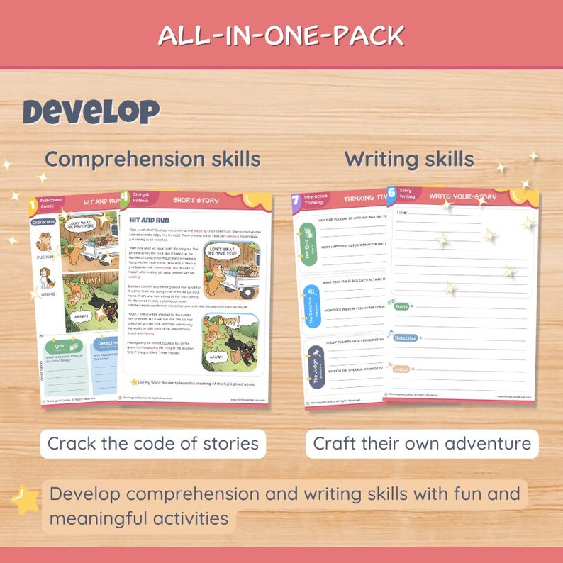 Hit and Run Activity Pack | Printable Worksheets, Comprehension ...