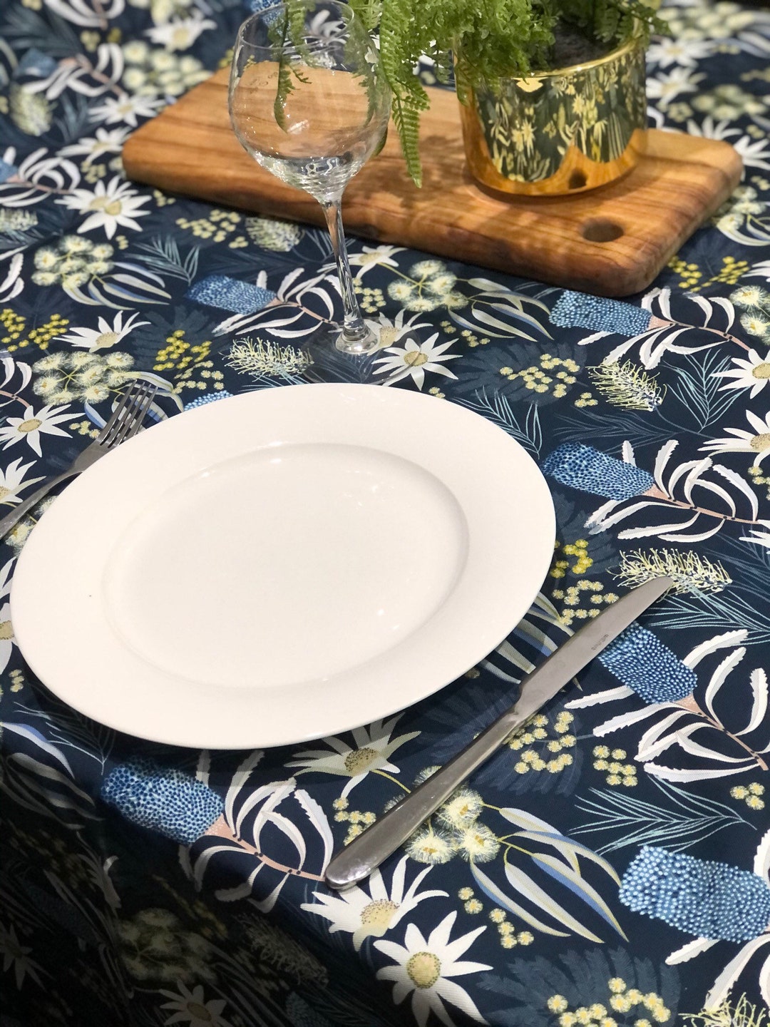 Navy Native Tablecloth - Etsy