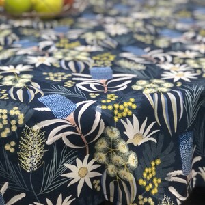 Navy Native Round Tablecloth - Etsy