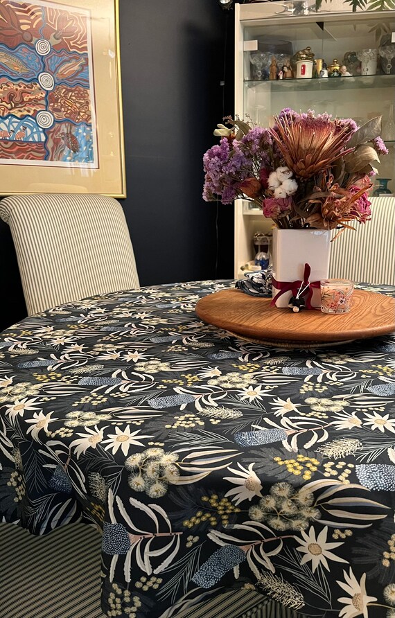 Navy Native Round Tablecloth | Etsy