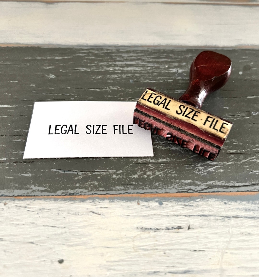 Vintage “legal Size File” Stamper / Wooden Handle Rubber Stamp ...
