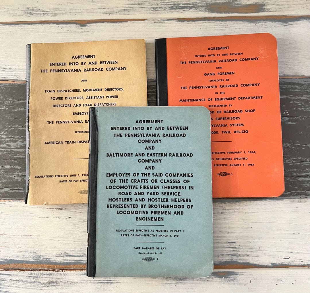 Three Vintage Railroad Agreement Booklets PRR Train / Railroad ...