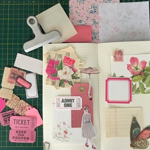 Pink Rose Journaling Paper Pack - Pink Ephemera - Journals / Crafting ...