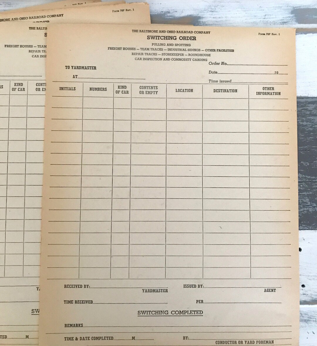 Vintage Paper Pack - Railroad Forms - Railroad Train Papers - Paper ...