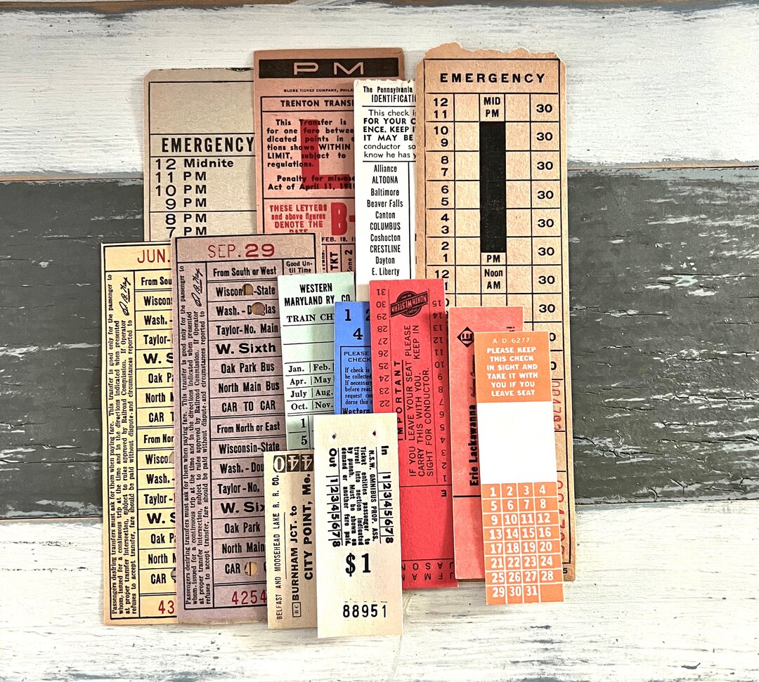 Assorted Vintage Ticket Lot Transportation / Railroad - Etsy