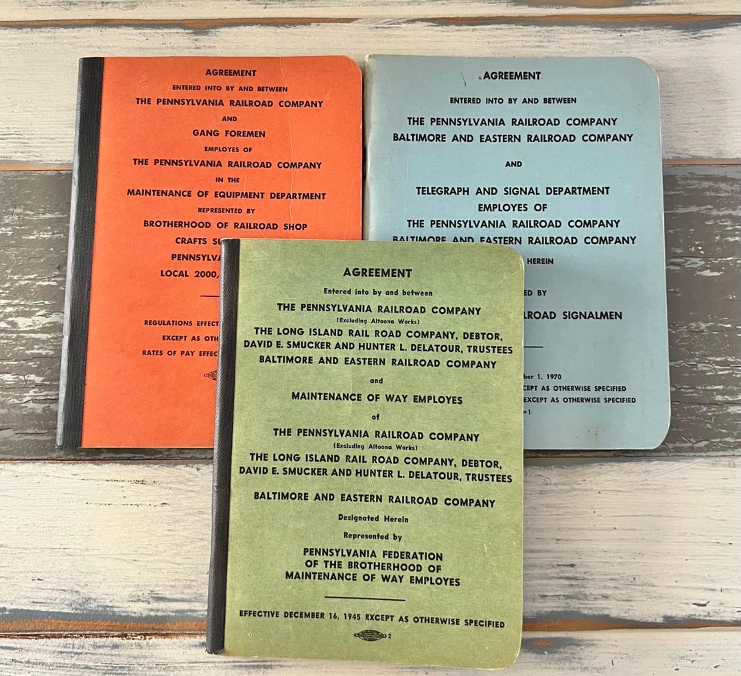 Three Vintage Railroad Agreement Booklets PRR Train / Railroad ...