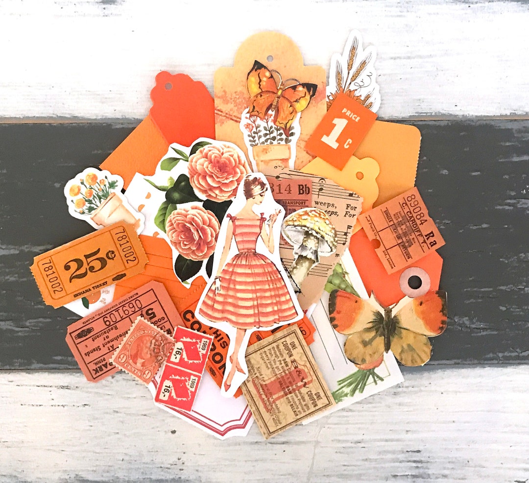 Orange Journaling Paper Pack - Orange Ephemera - Journals / Crafting ...