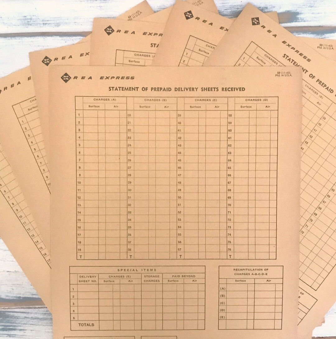 Vintage REA Express Railroad Forms Vintage Paper Pack - Etsy Israel