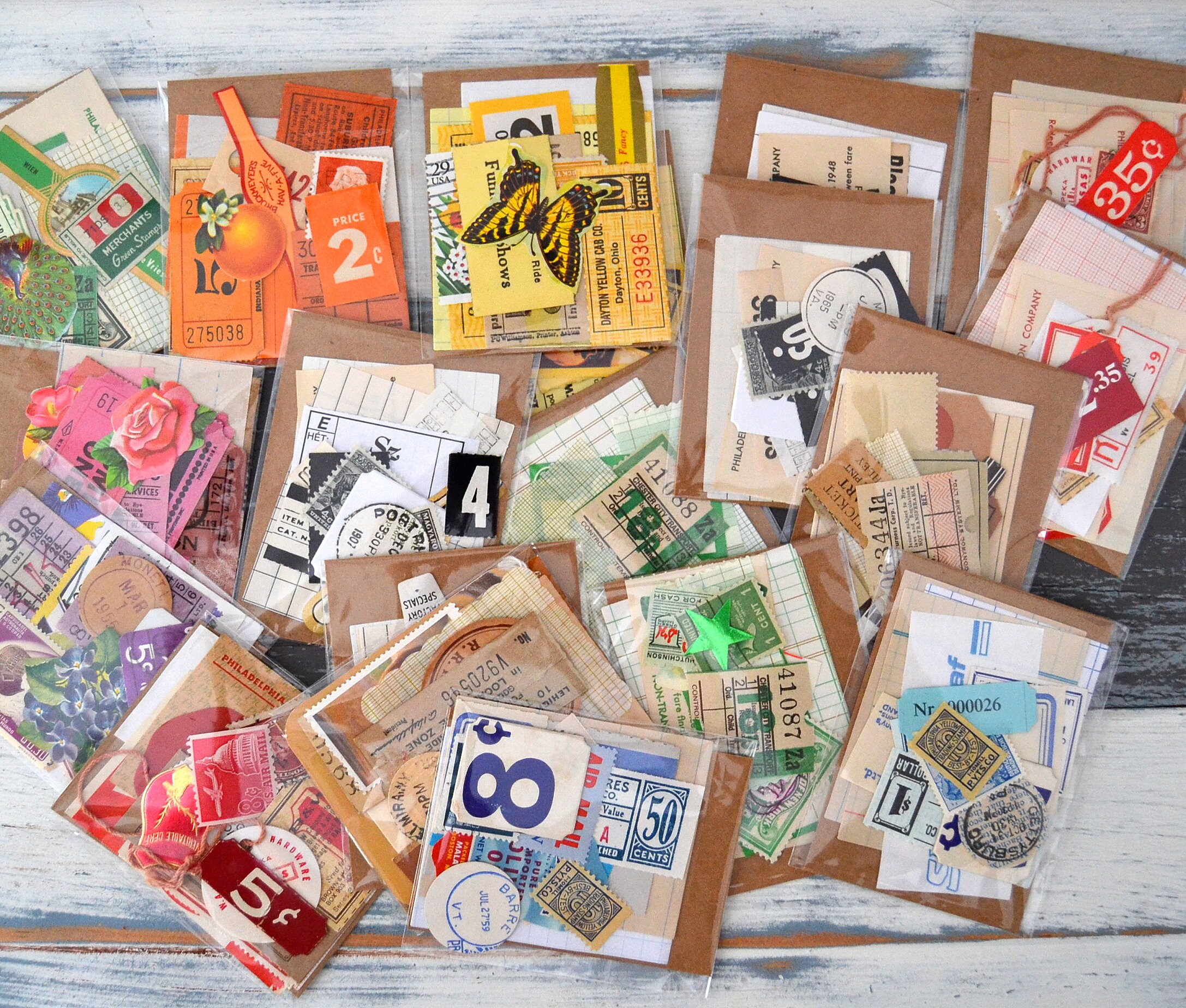 Tiny Ephemera Packet Red Vintage Papers Tickets / Labels / | Etsy