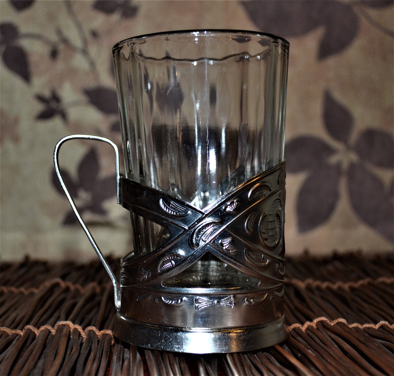 Russian Soviet Tea Cup Glass With Faceted Glass Cupronickel Etsy