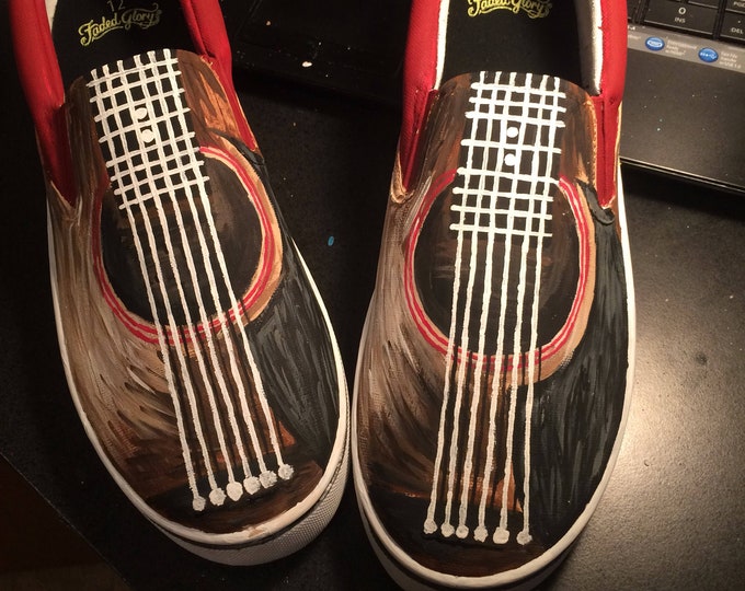 Handpainted Guitar Shoes - Etsy