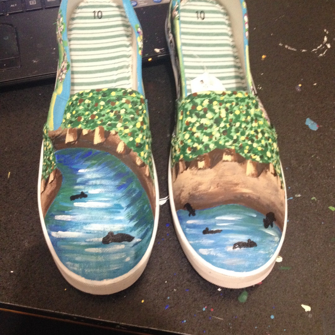 Handpainted Nature Shoes - Bears - Etsy