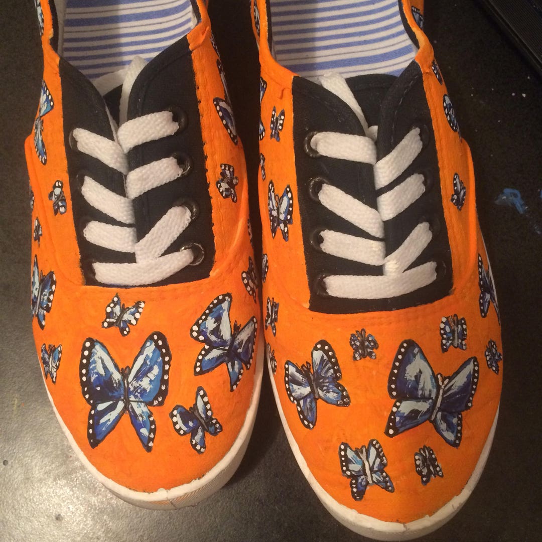 Blue Butterfly Shoes - Etsy
