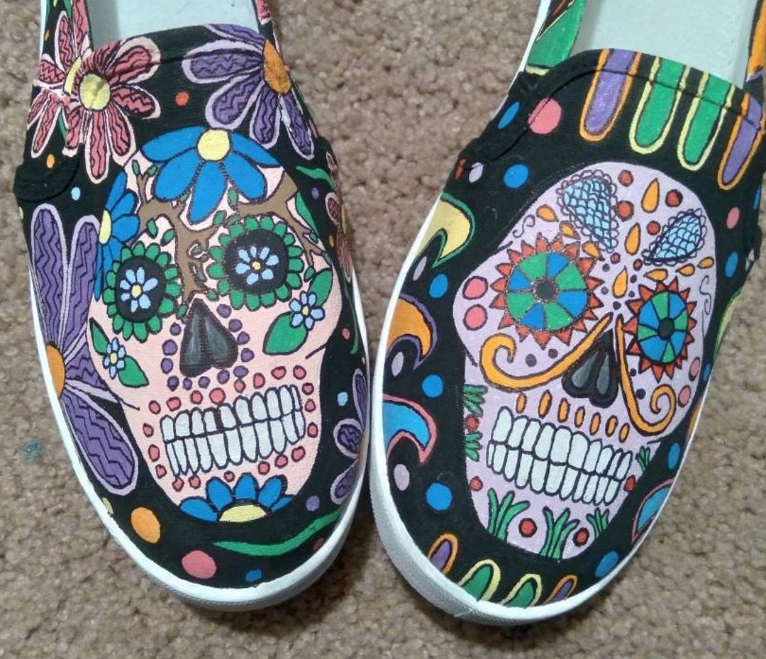 Sugar Skull Shoes - Etsy