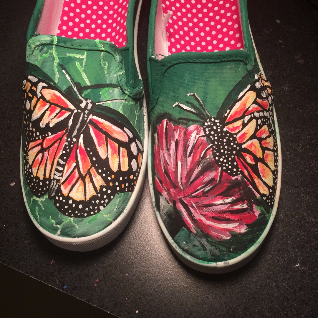 Handpainted Butterfly Shoes - Etsy