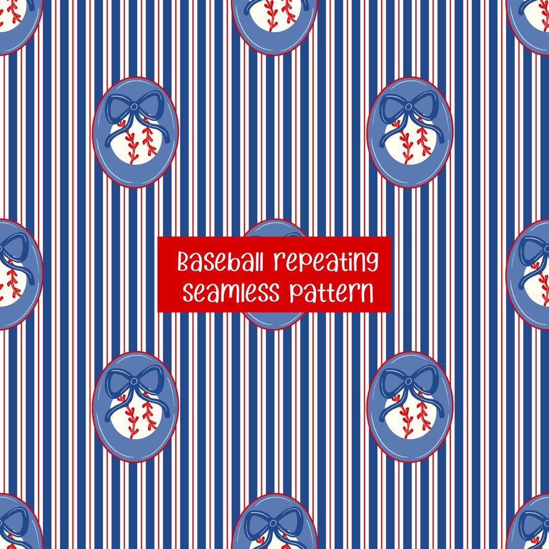 Baseball Seamless Repeating Digital Pattern - Etsy