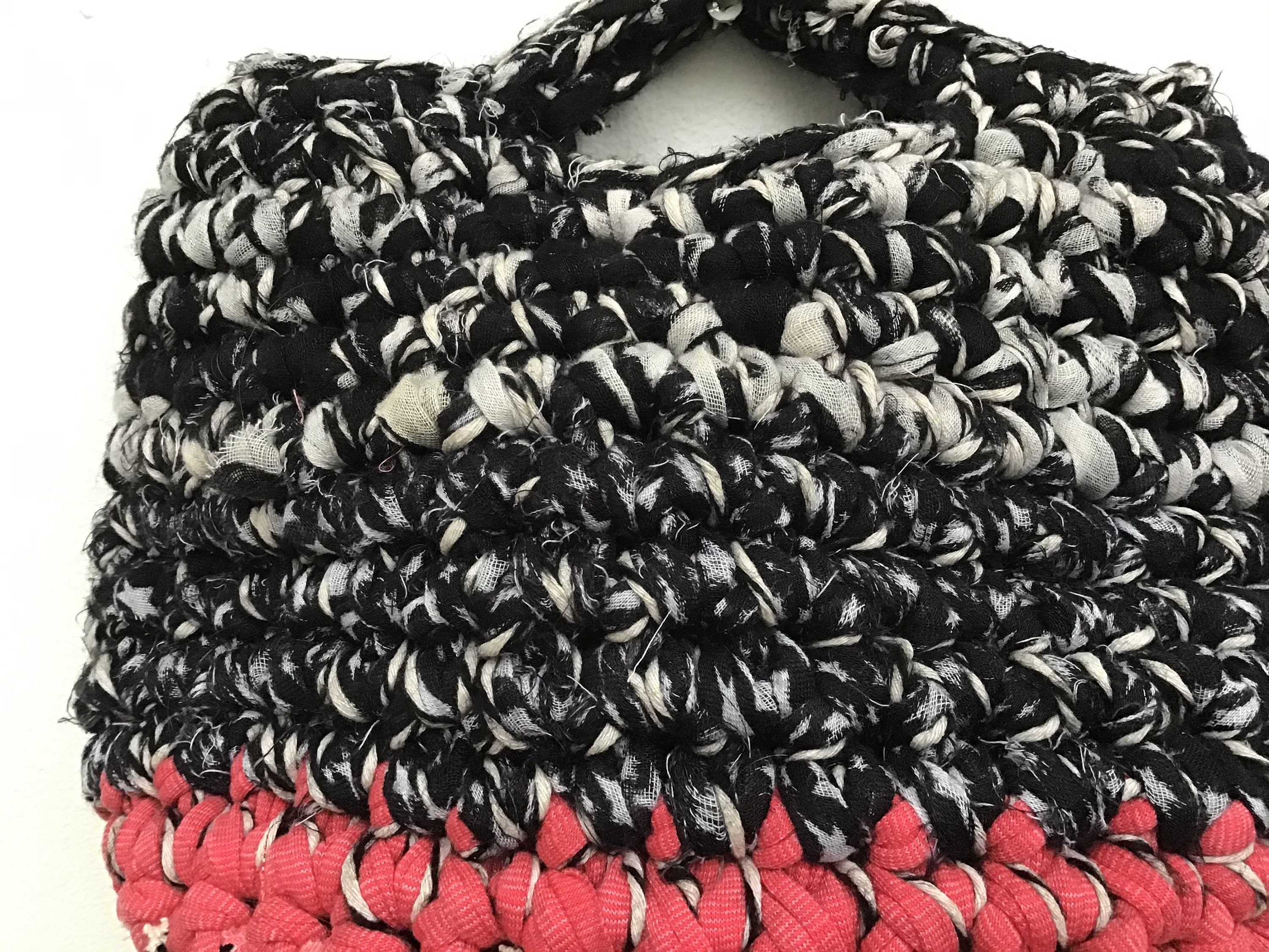 XS Handmade Crocheted Women's Bag of Strips Recycled Fabric and Cotton ...