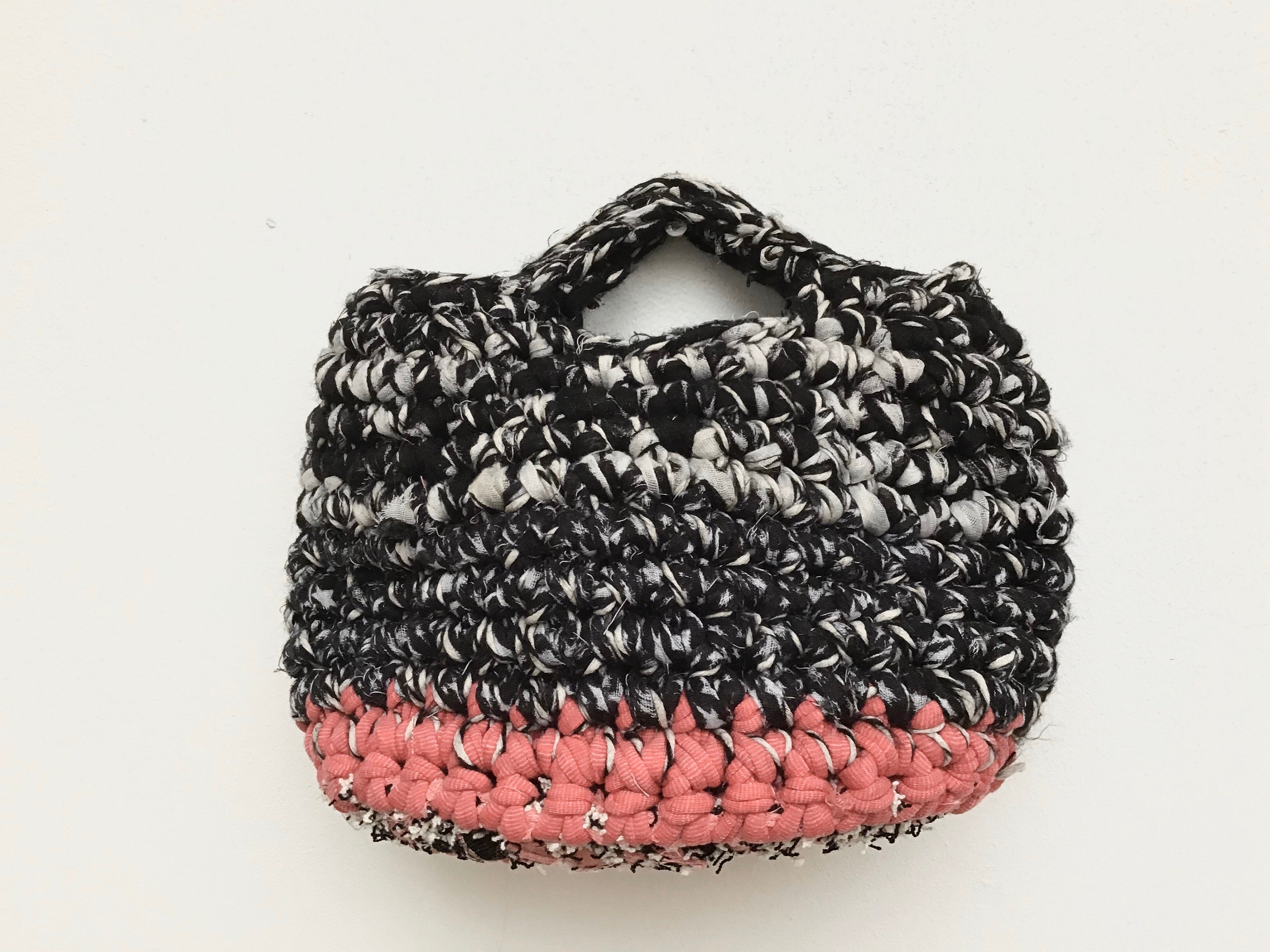 XS Handmade Crocheted Women's Bag of Strips Recycled Fabric and Cotton ...