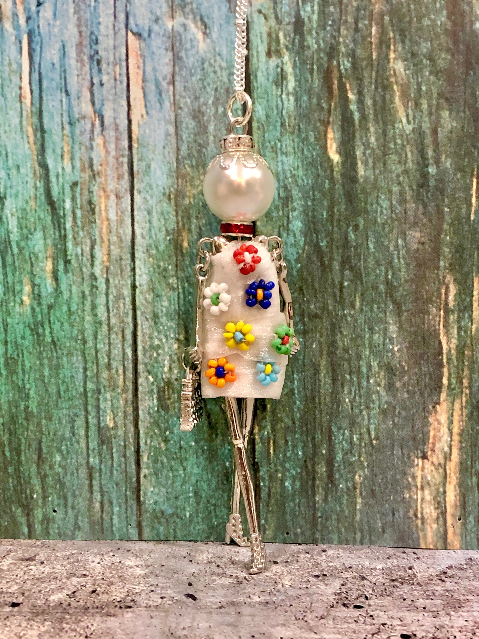 French Doll Necklace Paris Doll Necklace Beaded Doll | Etsy