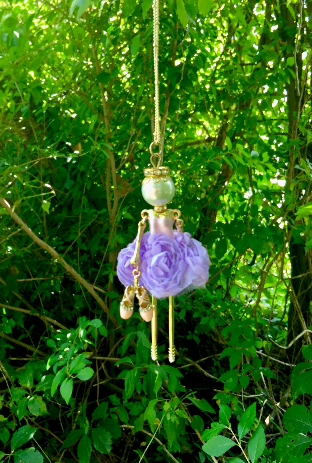 Doll Necklace, French Doll Pendant, Ballerina Doll Necklace, Lavender ...
