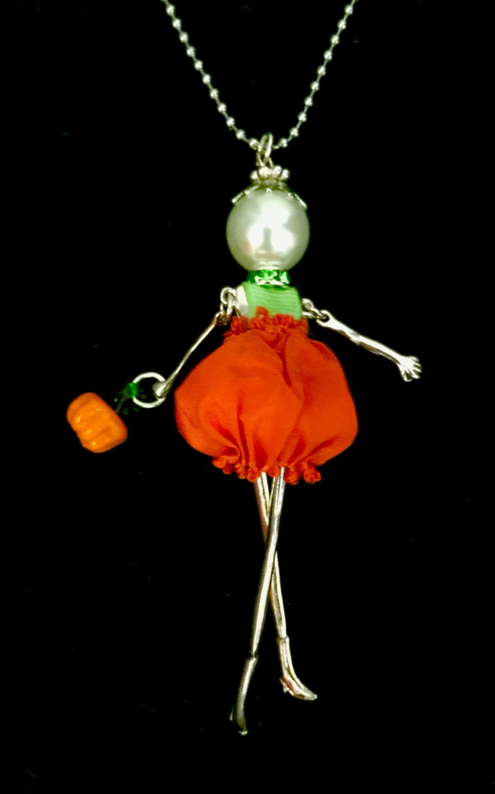 French Doll Pendant Fashion Doll Necklace Pumpkin Pendant - Etsy