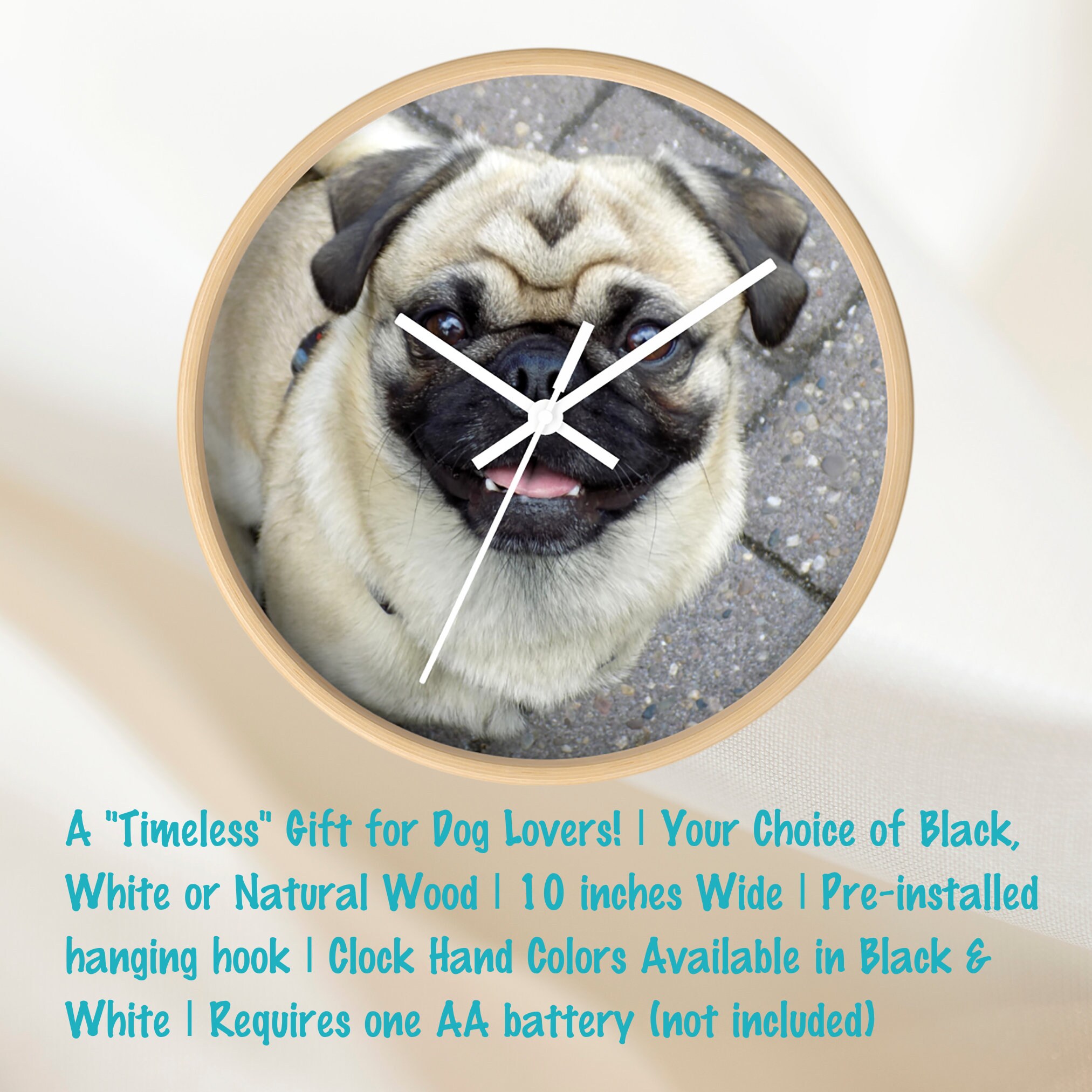 Pet Photo Clock Dog Photo Clock PERSONALIZED 10-inch Photo - Etsy