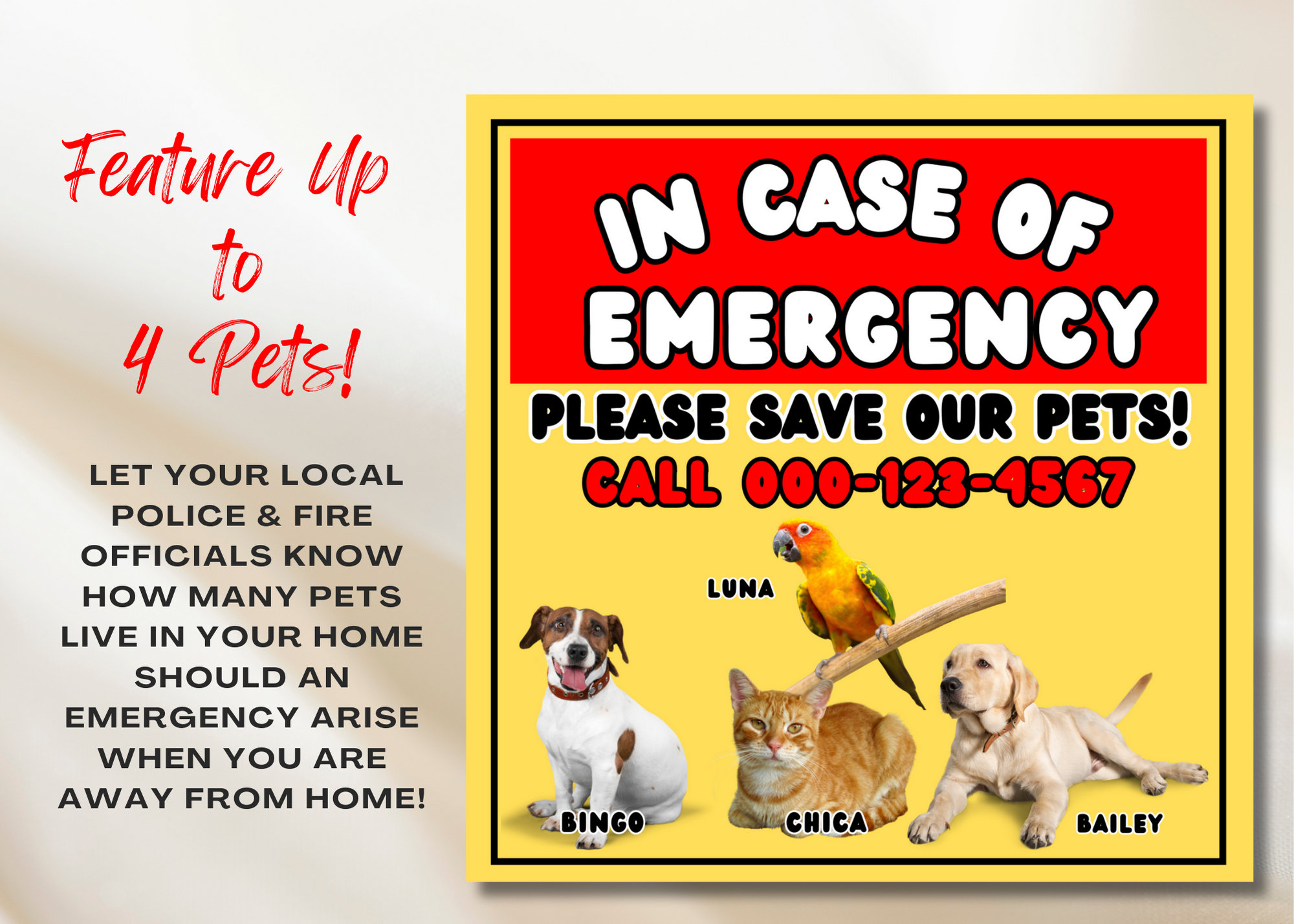 Custom Pet Emergency Sticker Emergency Pet Rescue Photo - Etsy
