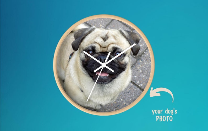 Pet Photo Clock Dog Photo Clock PERSONALIZED 10-inch Photo | Etsy