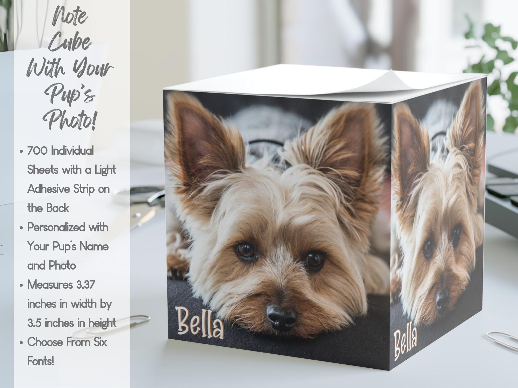 Note Cube With Your Pup's Photo, Personalized Paper Note Cube, Gift for ...