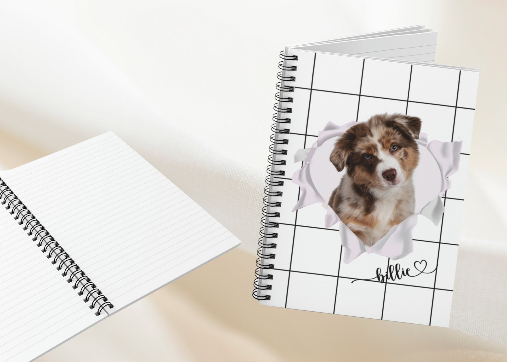 Spiral Dog Notebook, Custom Dog Photo Spiral Notebook, Lined Spiral ...