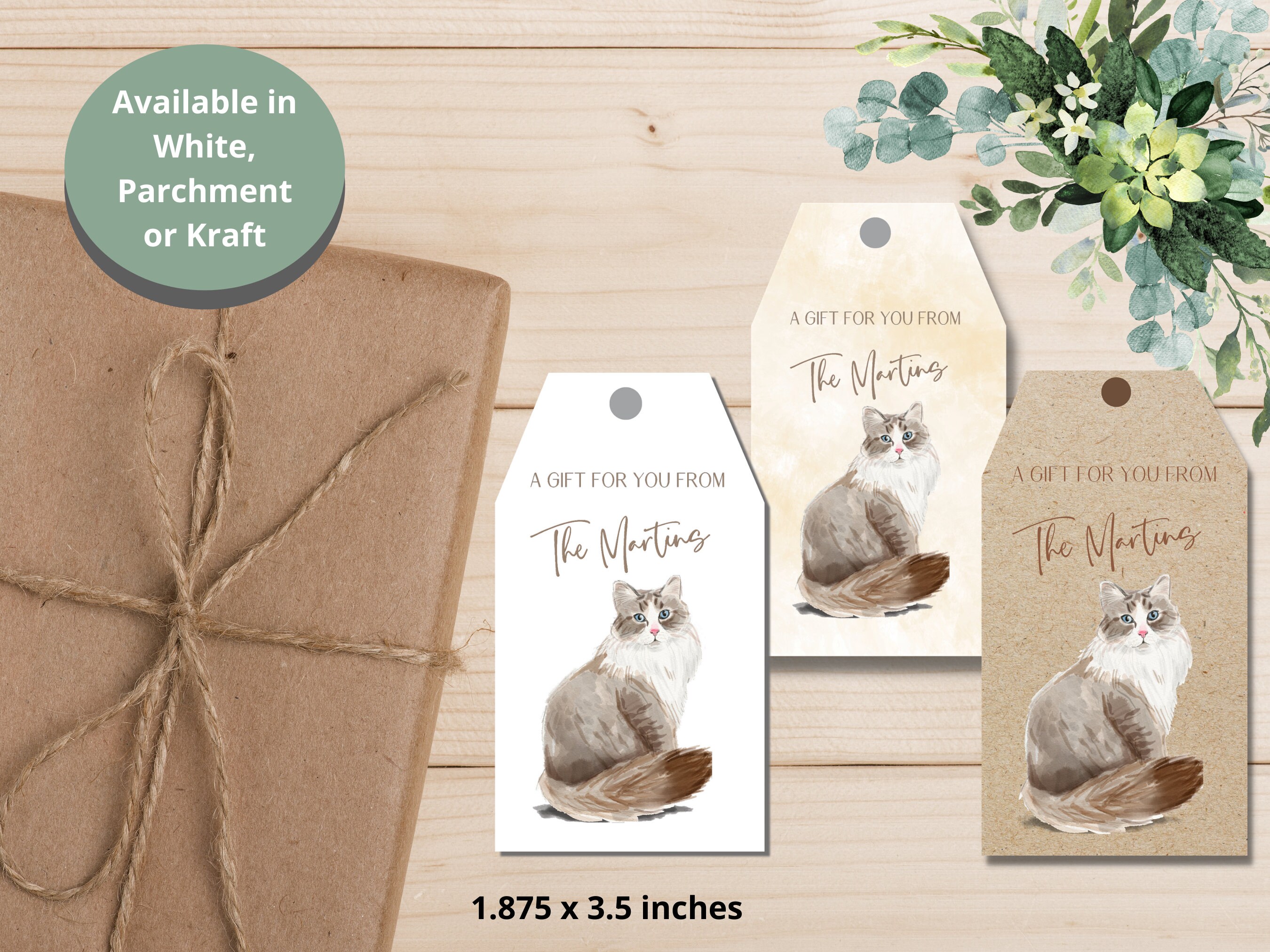 CAT Gift Tags, Custom Gift Tags, Personalized Gift Tags, Cat Lover Gift ...