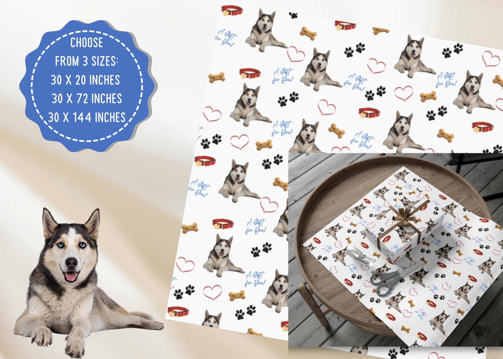 Dog Photo Gift Wrap Dog Lover's Gift Wrap Custom Dog - Etsy