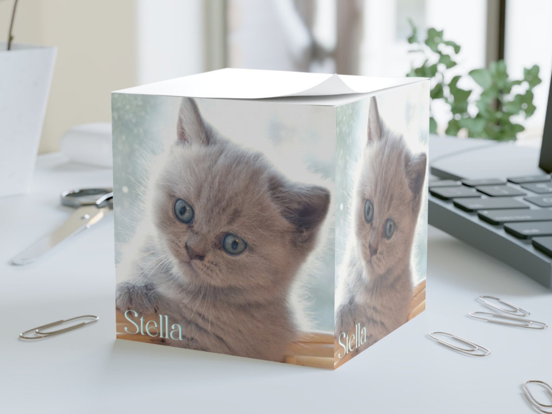 Cat Photo Note Cube, Your Cat's Photo Note Cube, Paper Note Cube, Cat ...