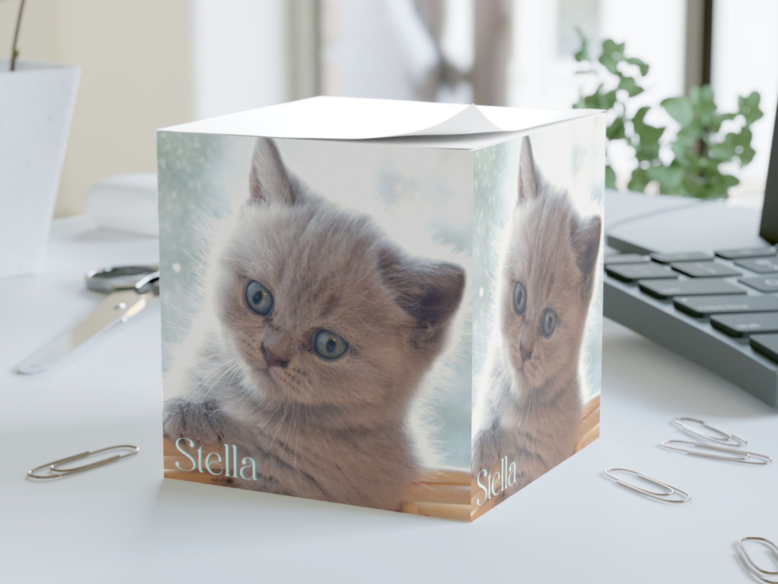 Cat Photo Note Cube, Your Cat's Photo Note Cube, Paper Note Cube, Cat ...