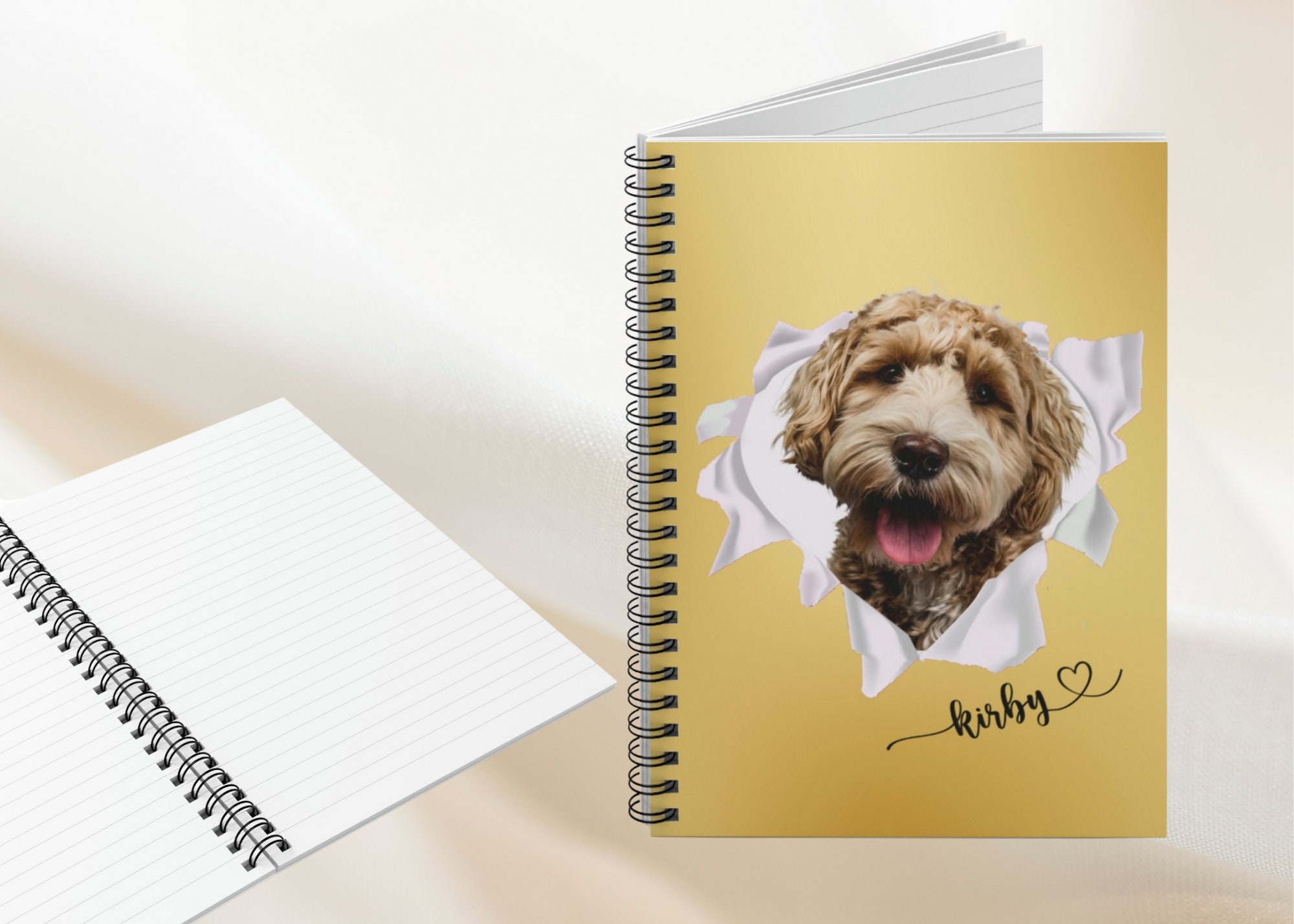 Spiral Dog Notebook Custom Dog Photo Spiral Notebook Lined - Etsy