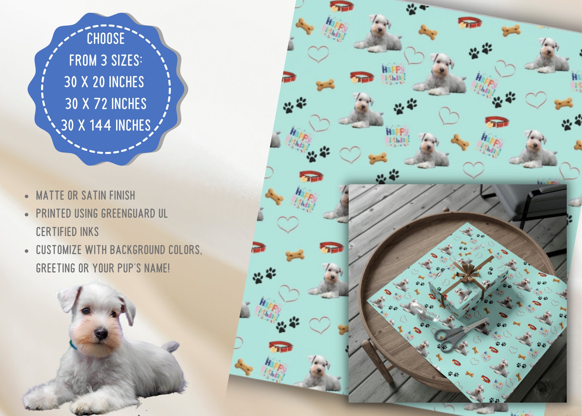 Dog Photo Gift Wrap Dog Lover's Gift Wrap Custom Dog - Etsy