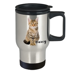 Photo Travel Mug Personalized Cat Photo Travel Mug Custom - Etsy