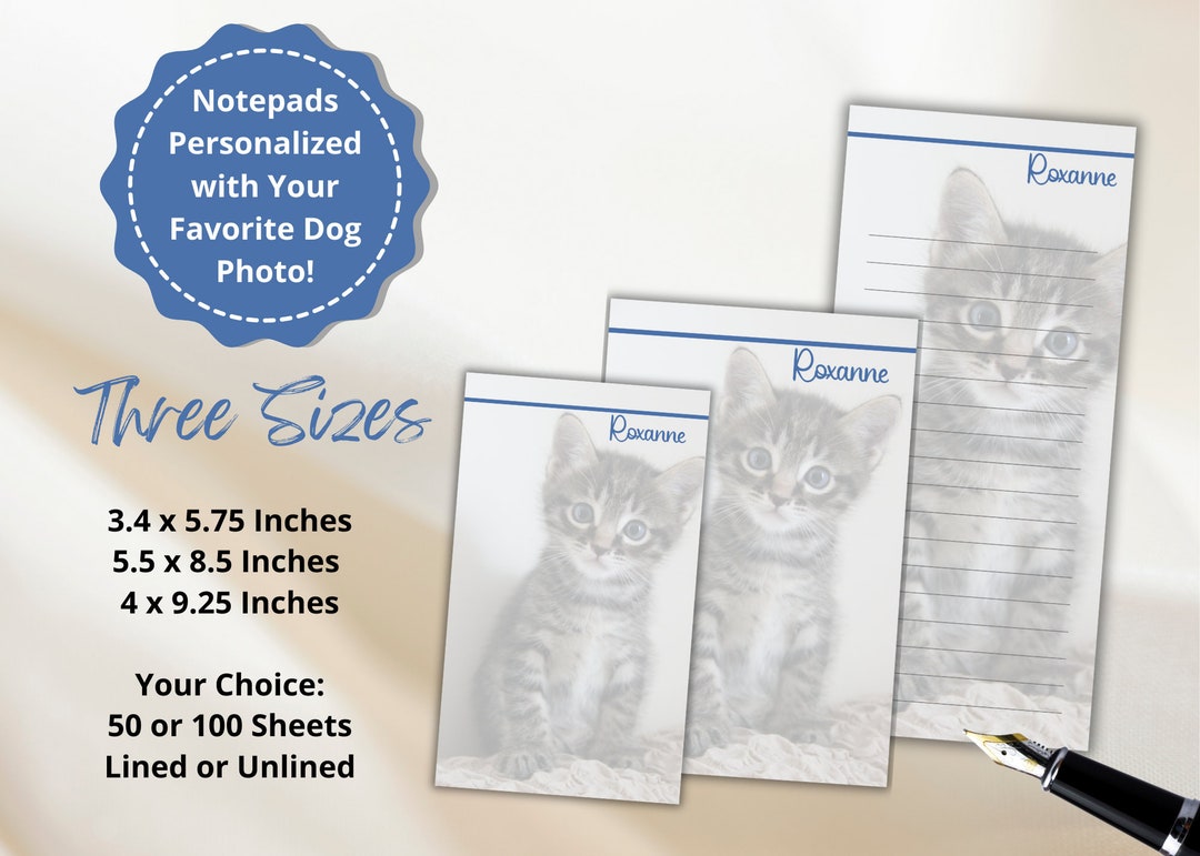 Custom Photo Notepad, Custom Cat Notepad, Personalized Cat Notepad ...