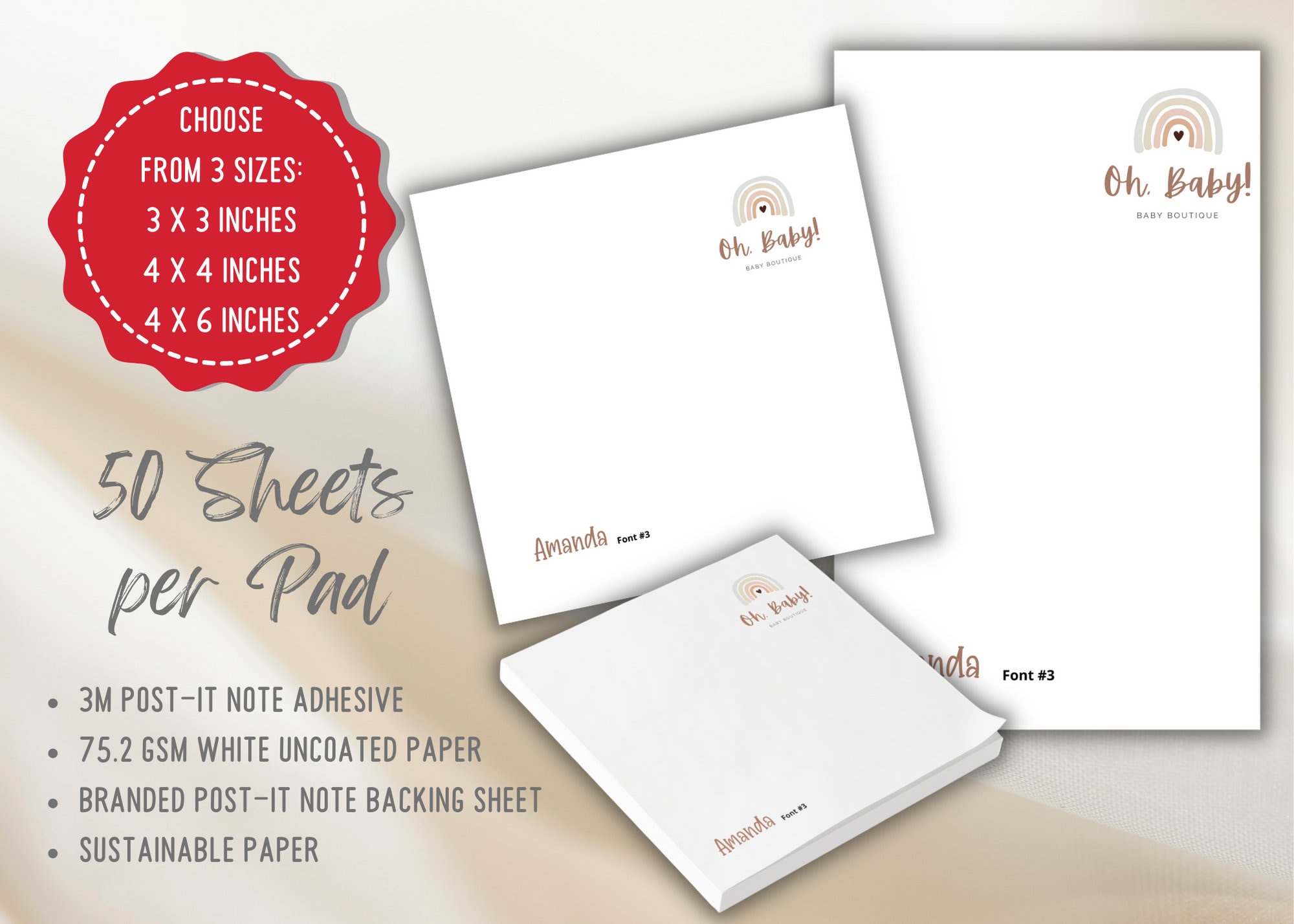 YOUR Logo Sticky Notes, Custom Logo Sticky Notes, Logo Sticky Notes ...