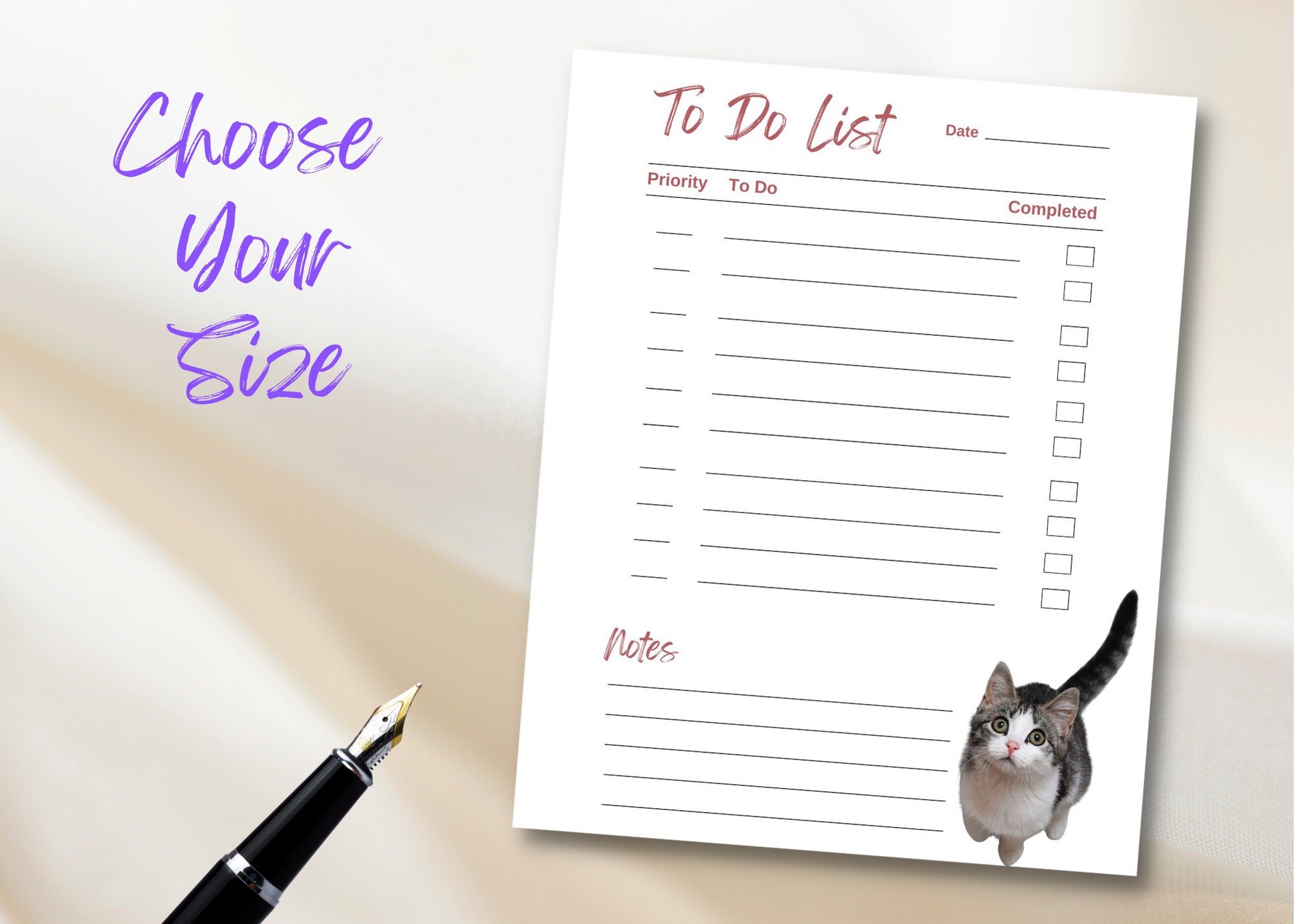 Cat Photo To-do List Custom To-do List Photo To-do List - Etsy