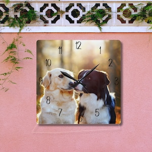 Personalized Acrylic Pet Photo Wall Clock, Custom Clock With YOUR Pet's ...