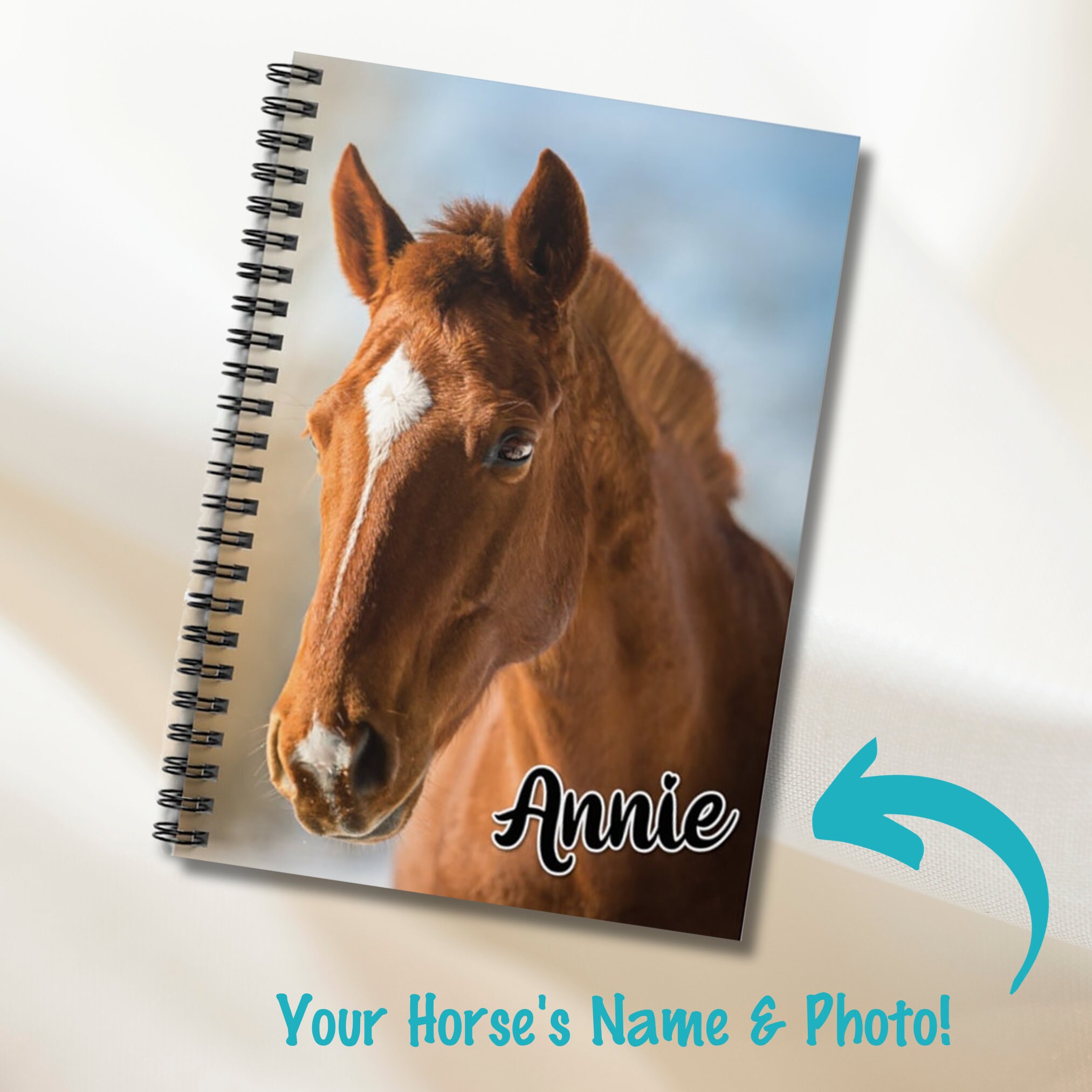 Horse Spiral Notebook, Custom Photo Spiral Notebook, Lined Notebook ...